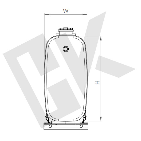 32x65x90 Aluminium Oil Tank Rear Mounted 170 Lt.