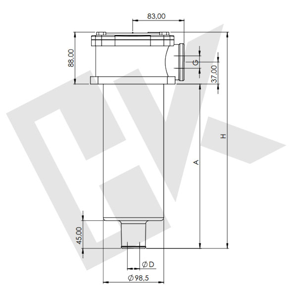 Hydraulic Return Filter 340 Lt. (G1/2 Connection - 60 Micron)