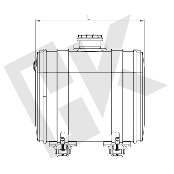 42x52x40 Steel Oil Tank Side Mounted 75 Lt.